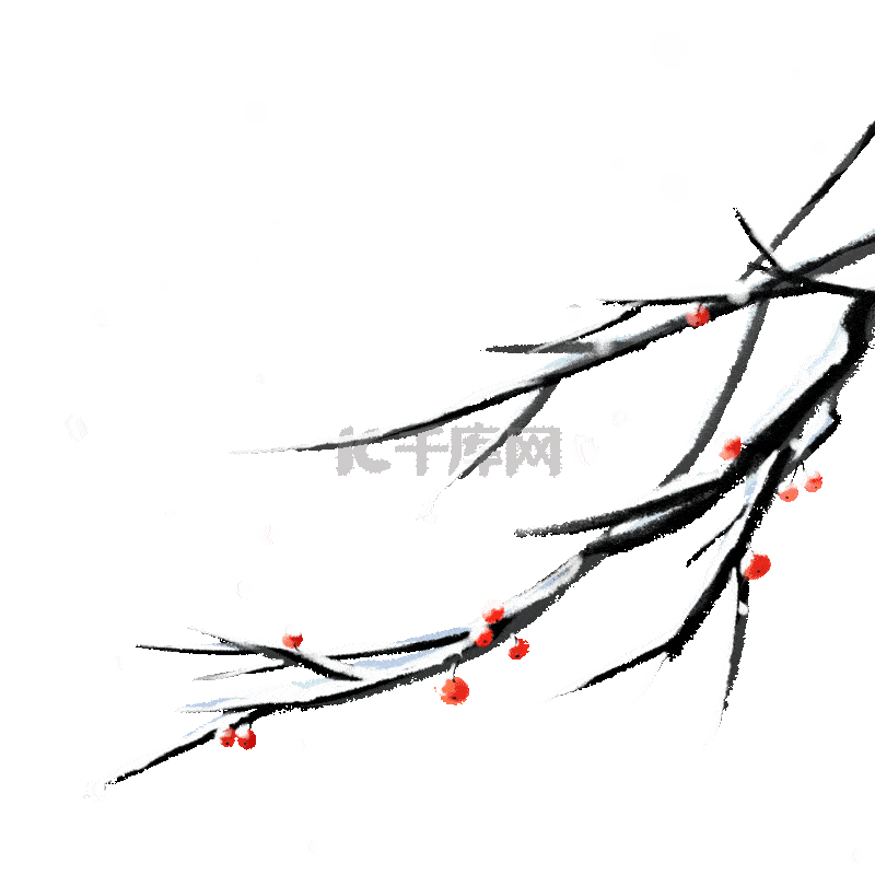 冬季冬天下雪挂雪柿子树积雪素材图片免费下载 千库网