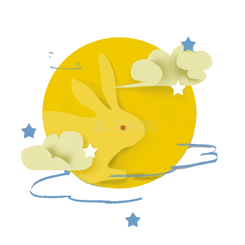 中秋节中秋兔子与月亮素材图片免费下载-千库网