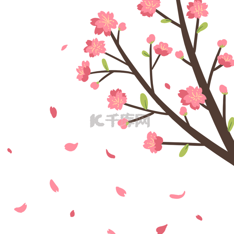 粉色樱花花瓣飘落素材图片免费下载-千库网