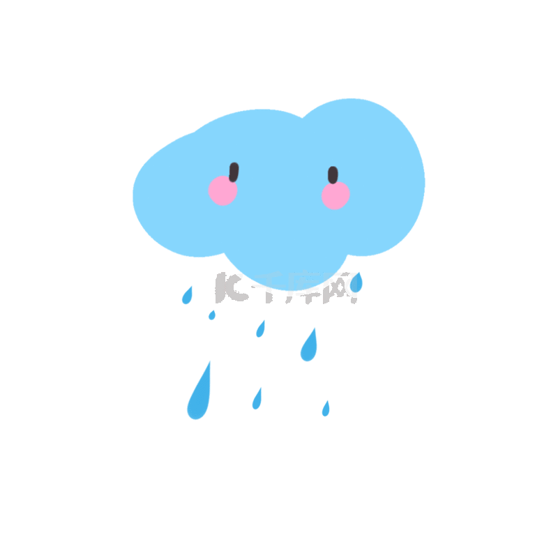 可爱天气图标卡通下雨的乌云素材图片免费下载-千库网