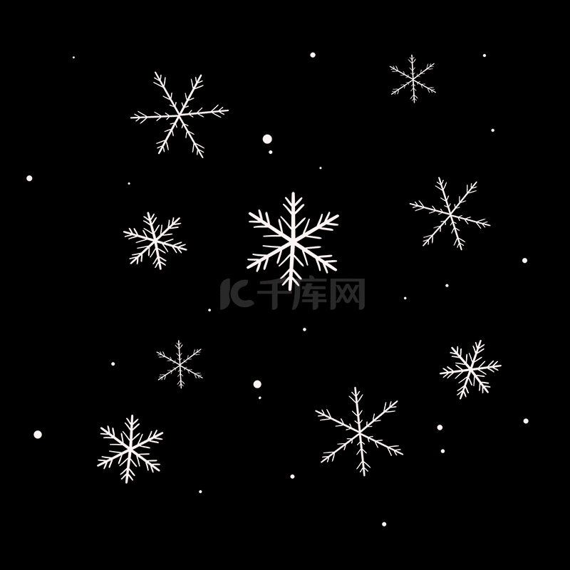 冬季白色雪花素材图片免费下载-千库网