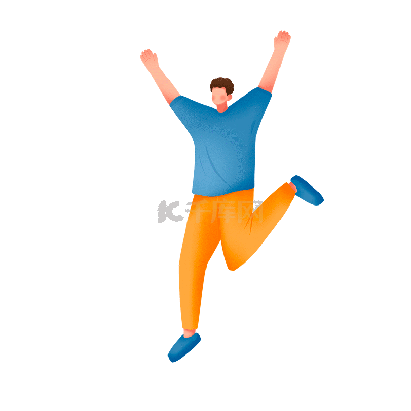 跳起活力人物男生素材图片免费下载-千库网