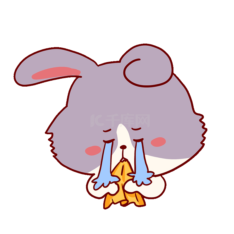 卡通伤心兔子表情包素材图片免费下载-千库网